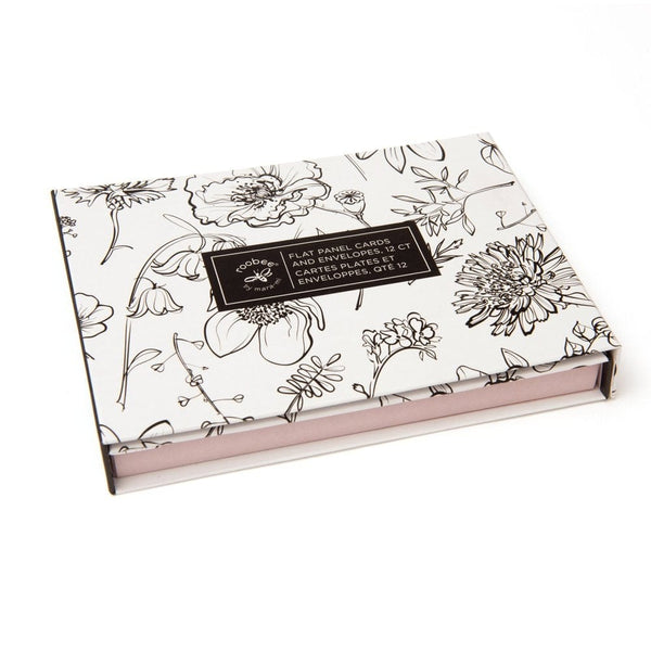 Black And White Floral Note Card Set | Gartner Studios