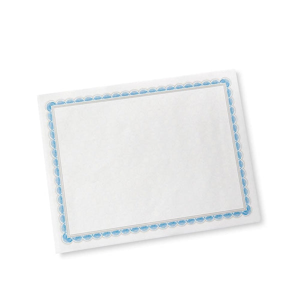 Blue Border Certificate Paper - 100 Count | Gartner Studios