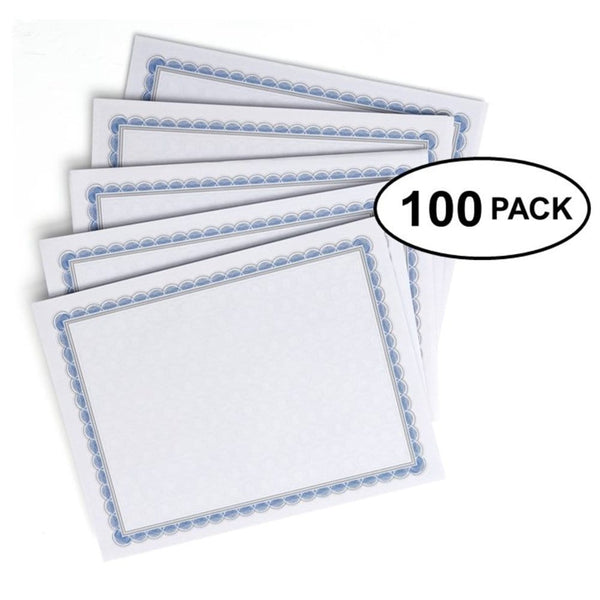 Blue Border Certificate Paper - 100 Count | Gartner Studios