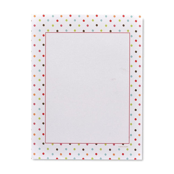 Bright Polka Dot Stationery Paper - 40 Count | Gartner Studios