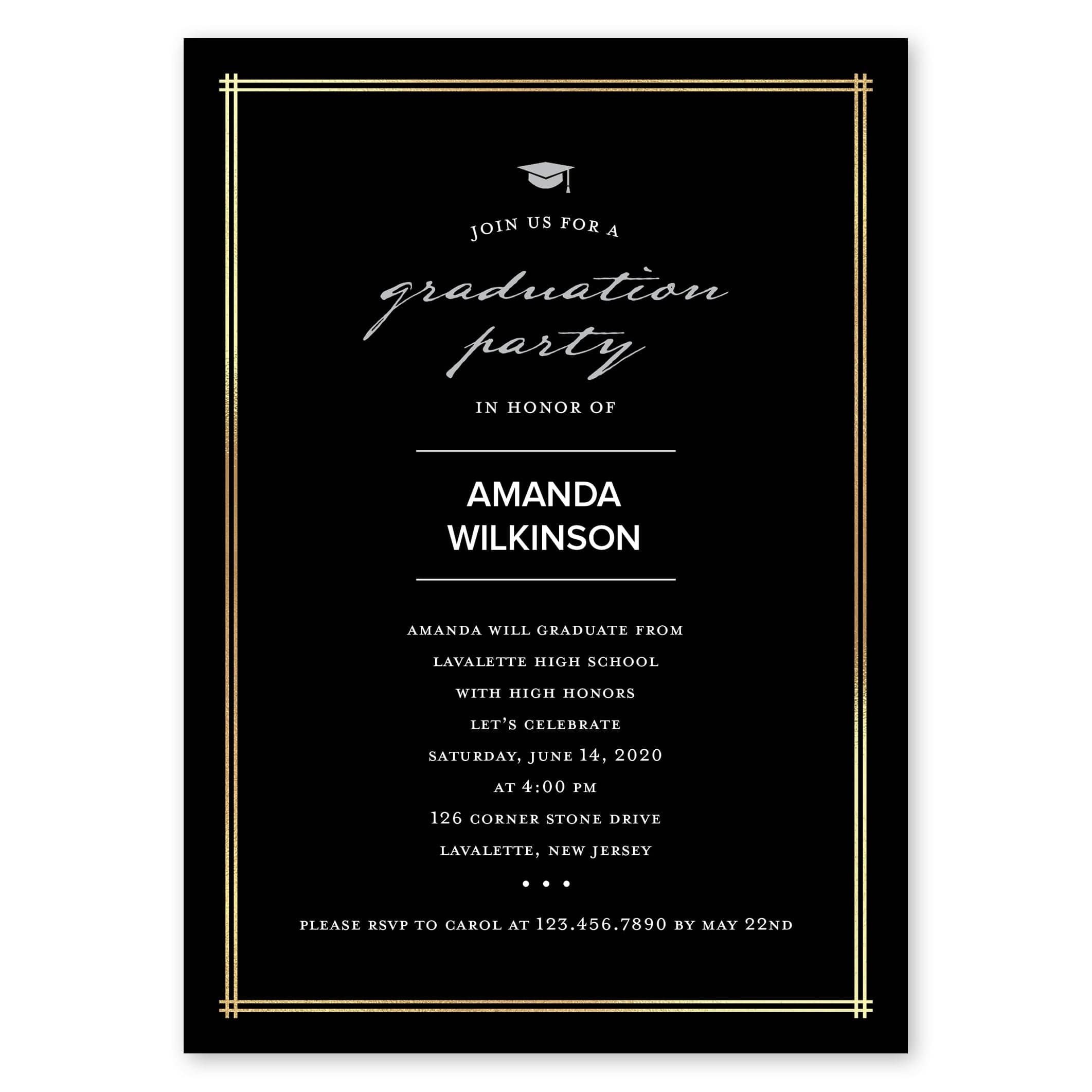 Blank Graduation Party Invitations