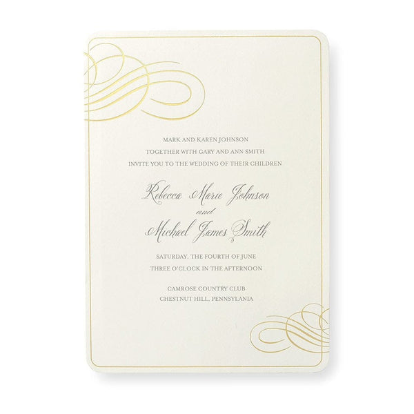 Gold Foil Border Print At Home Invitation Kit | Gartner Studios