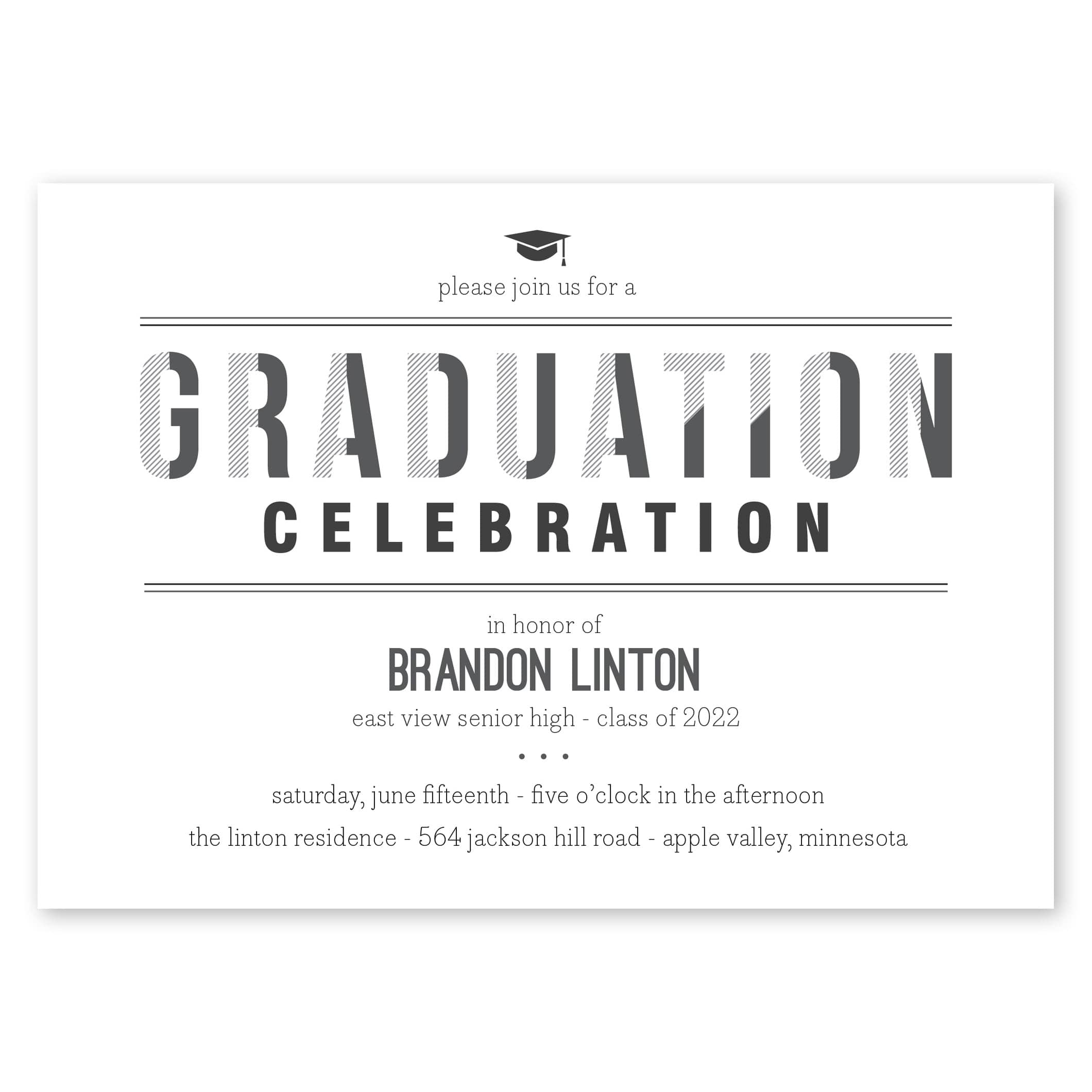 Blank Graduation Invitation Templates Class Of 2022