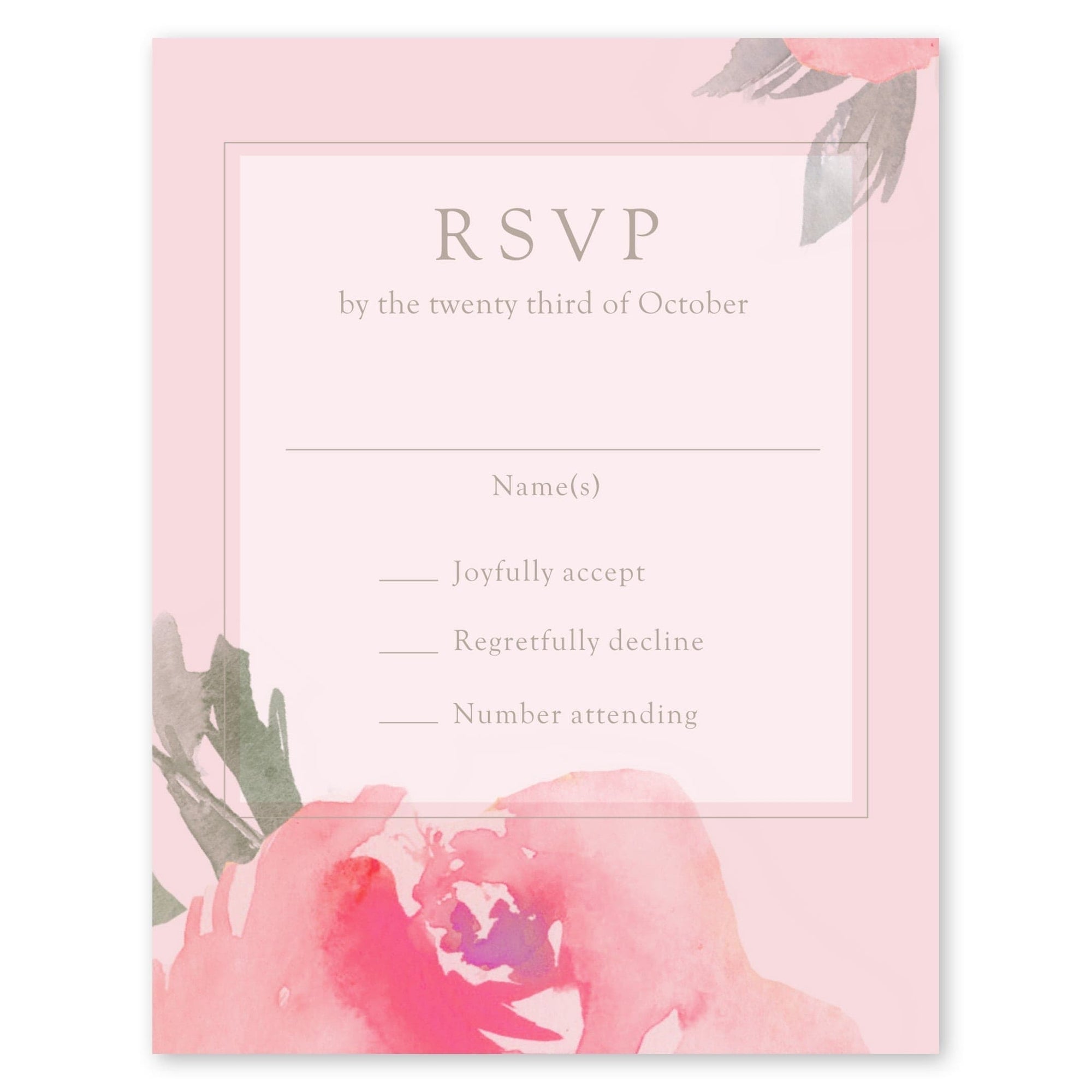 Lovely Rose Wedding Response Card | Gartner Studios