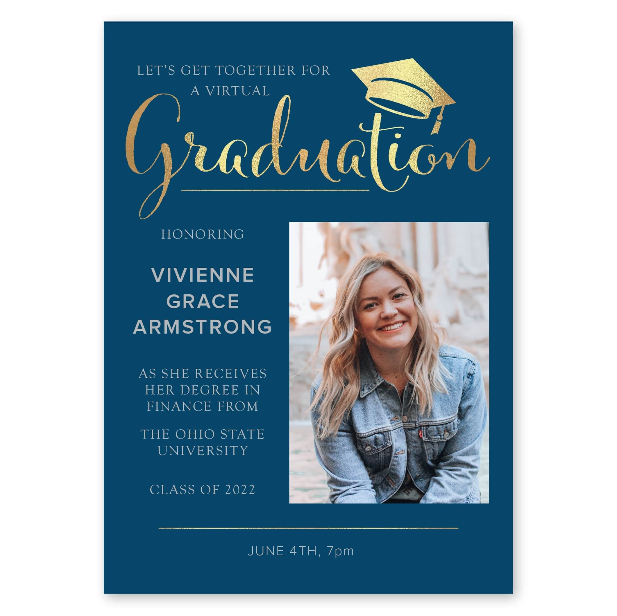 2022 Green Graduation Invitations