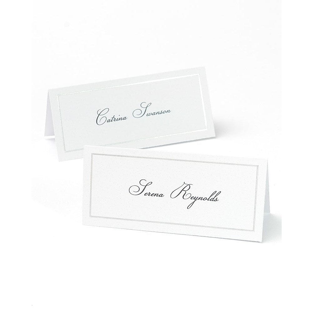 Platinum Foil Border Printable Place Cards | Gartner Studios