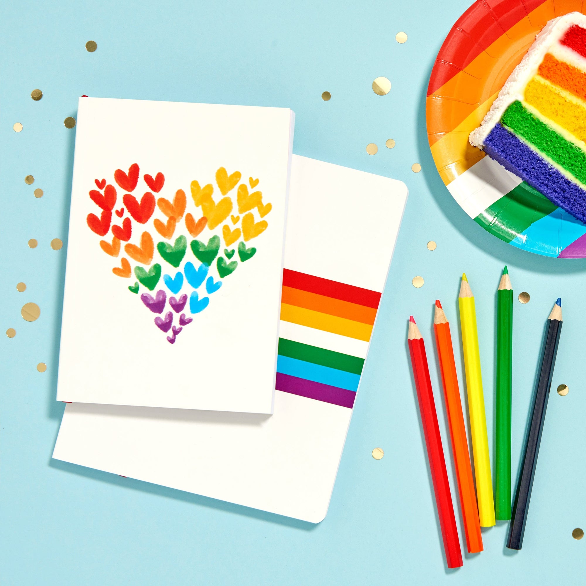 Rainbow Hearts Notebook | Gartner Studios